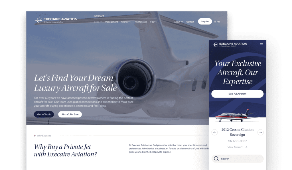 Website Design & Marketing for Aviation Industry - Design Shopp